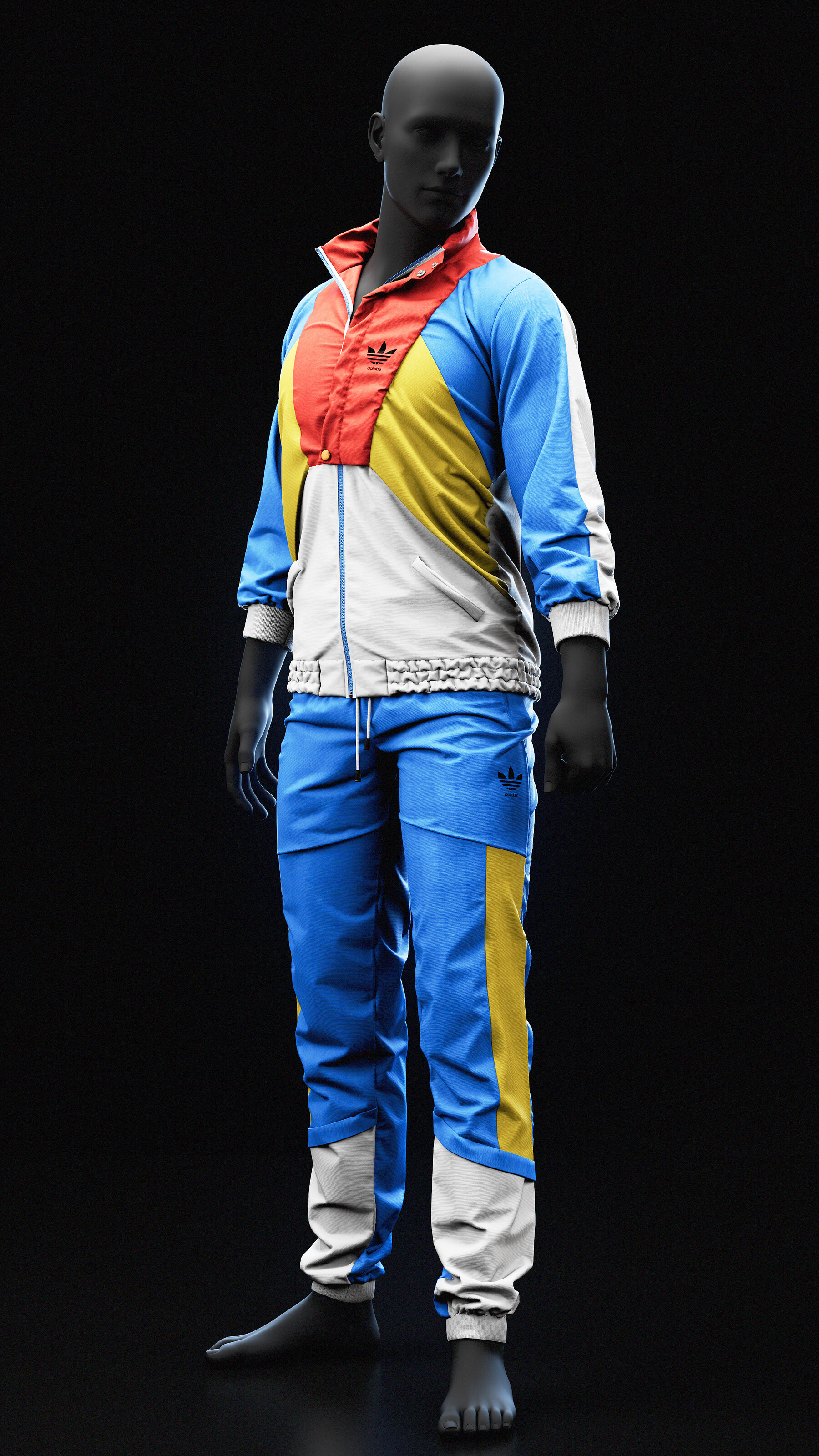 ArtStation - 80s Men's sportswear outfit | Marvelous designer | CLO 3D ...