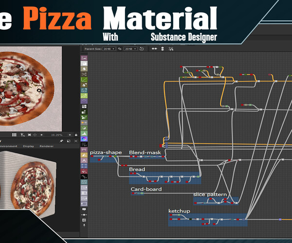 ArtStation - Make Pizza Material With Substance Designer (+200min tutorial) - Vol.01 | Tutorials