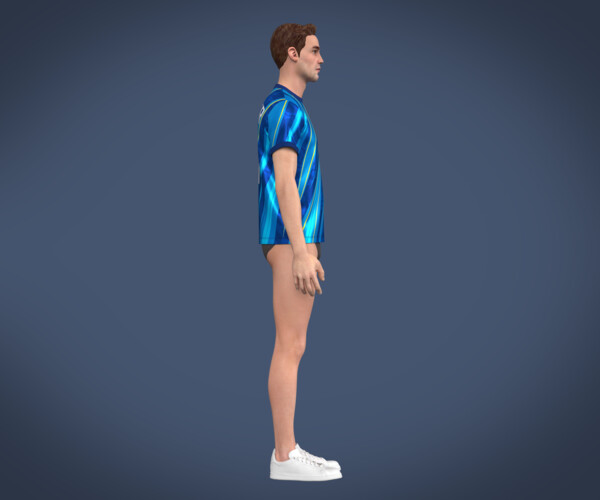 ArtStation - Soccer Football Blue Jersey Player-11 | Resources