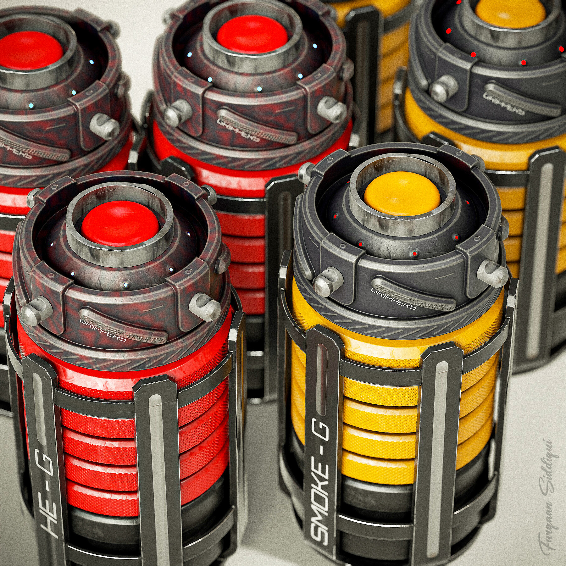 ArtStation - Sci-fi Grenades V8 PBR | Game Assets