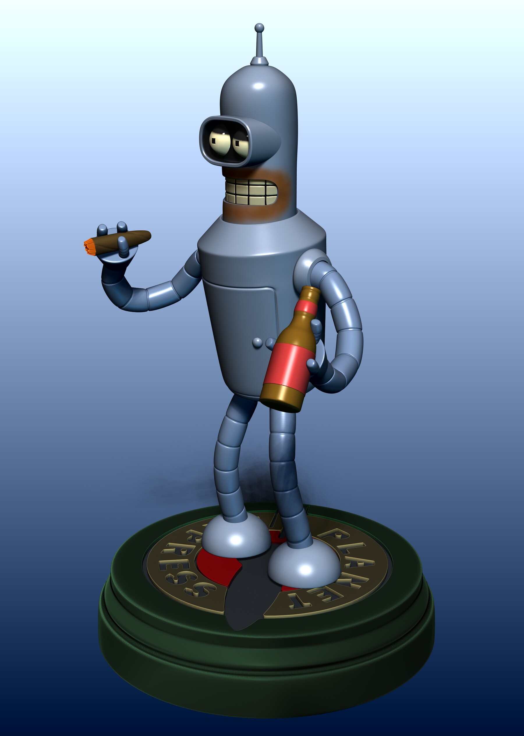 Artstation Bender From Futurama For 3d Printing Resources