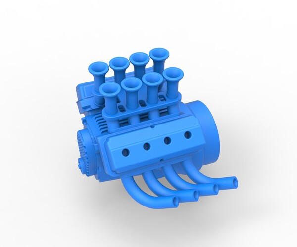 ArtStation - 3D printable Diecast engine V8 for vintage dragster Scale ...
