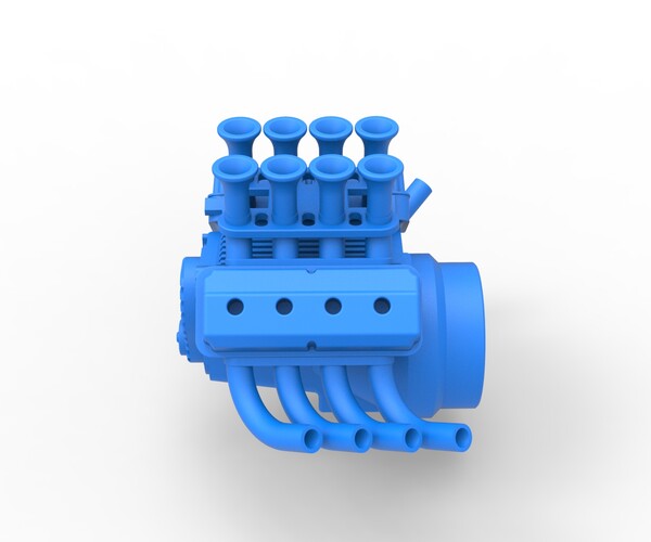 ArtStation - 3D printable Diecast engine V8 for vintage dragster Scale ...