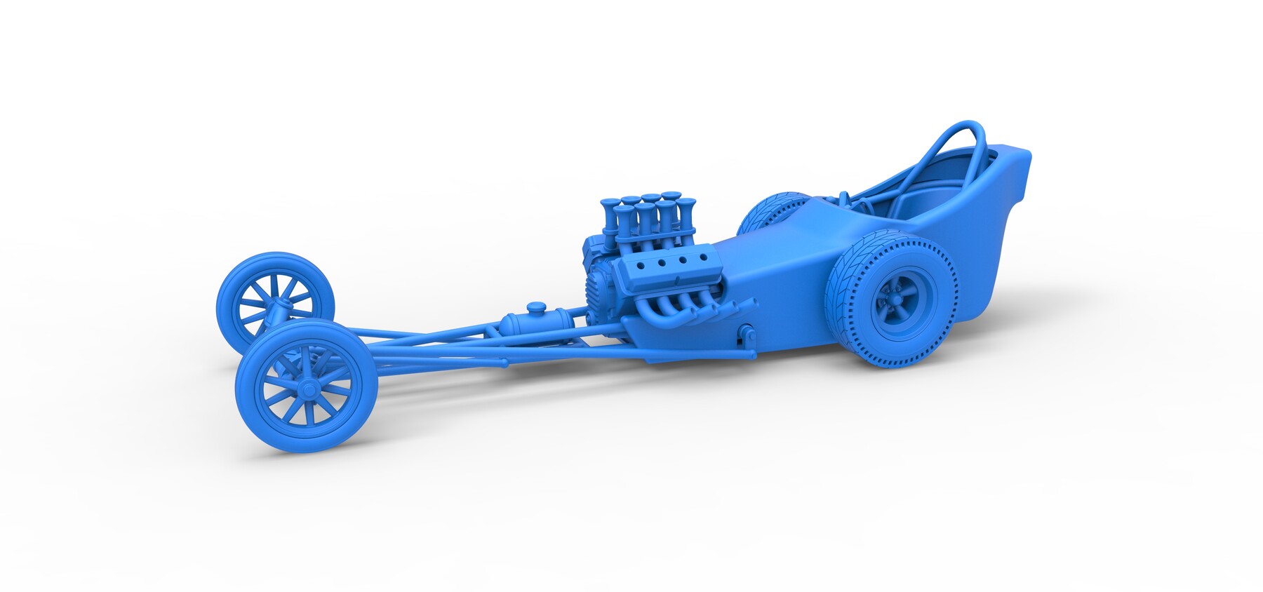 ArtStation - 3D printable Diecast Front engine old school dragster with ...