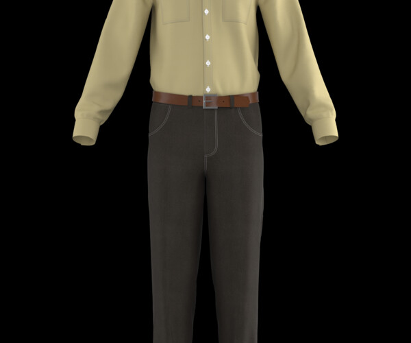 ArtStation - 4 Basic men's clothes pack. CLO3d (obg / fbx) | Game Assets