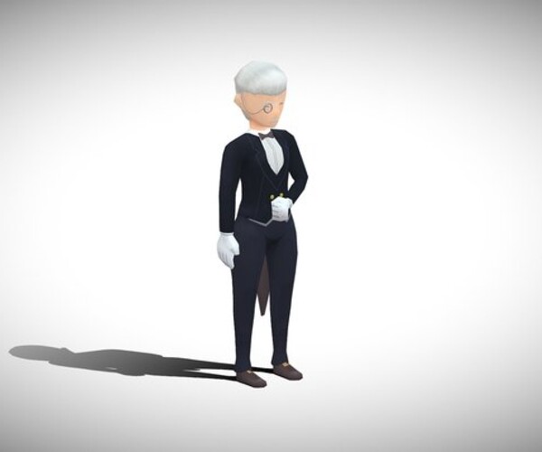 ArtStation - Stylized NPC - Rich Gentleman Butler | Game Assets