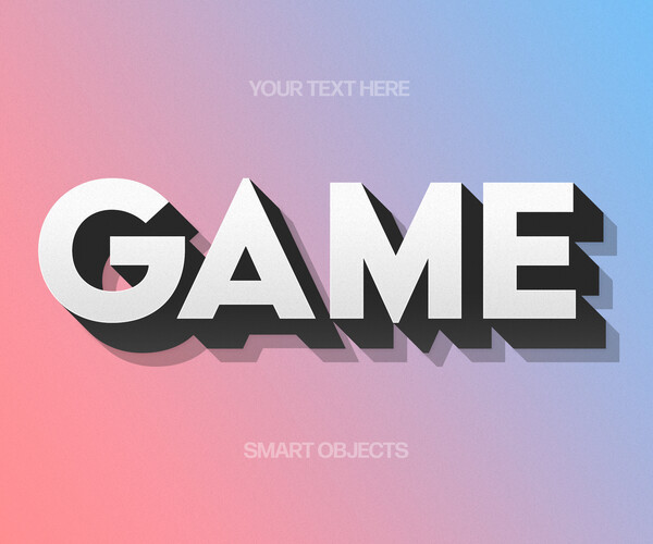 ArtStation - 3D Game. PSD fully editable text effect. Layer style PSD ...