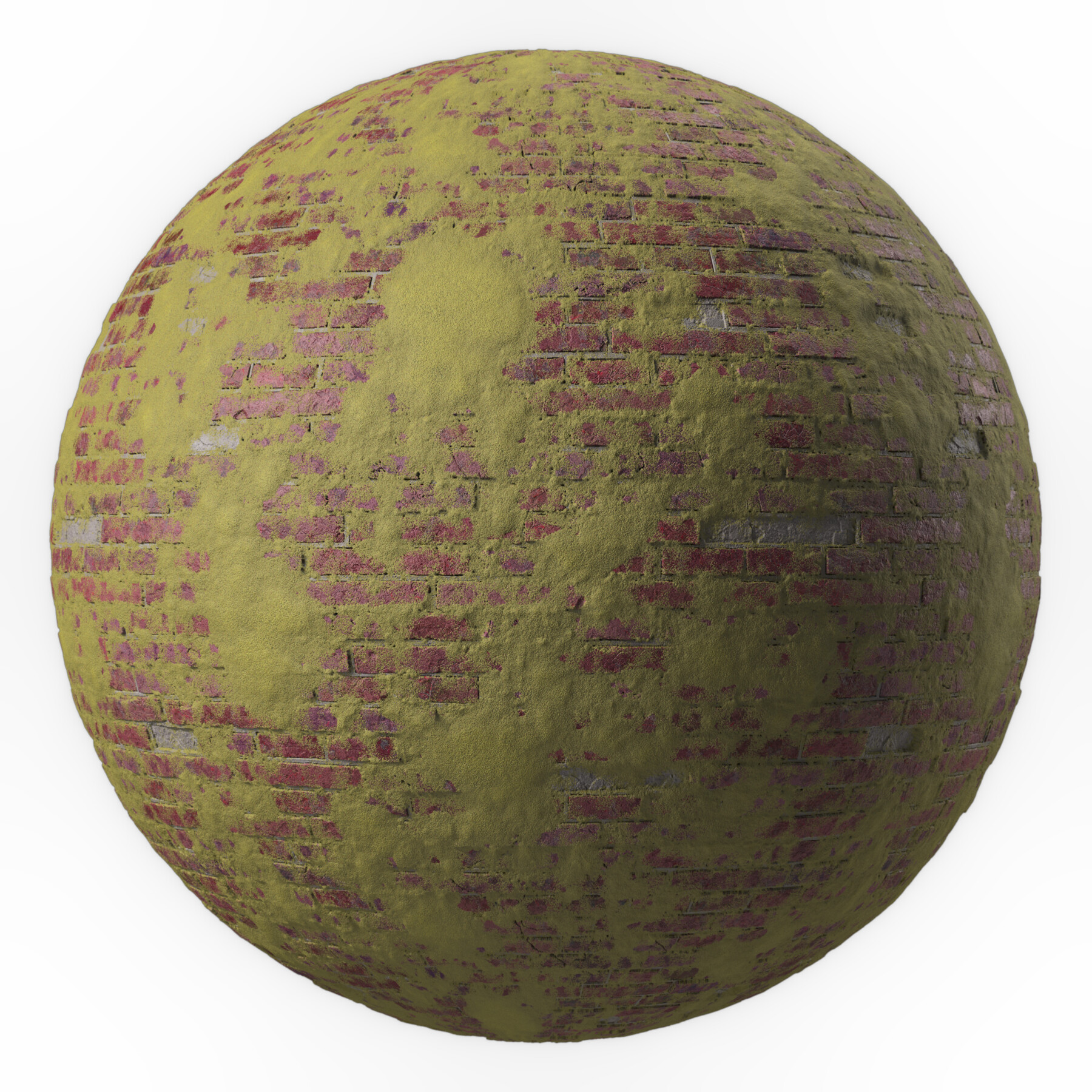 ArtStation - Bricks Materials 35- By Moss and Brick Damaged | Pbr 4k Seamless | Resources