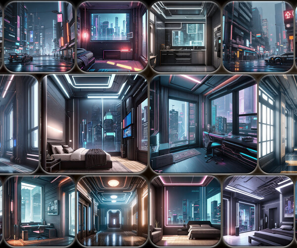 ArtStation - 500 Cyberpunk Architecture | City - Interior - Exterior ...