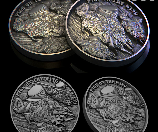 ArtStation - Coin 066 - Pigs on the Wing | Resources