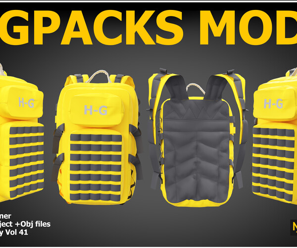 ArtStation - BACKPACK MODELS Vol 40 Marvelous designer/ Clo3d AND OBJ ...