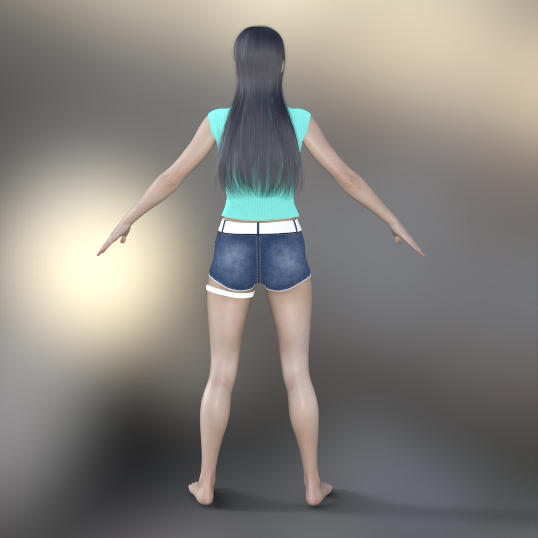 ArtStation - Shantay- Long hair tall girl//blendshape facial capture ...