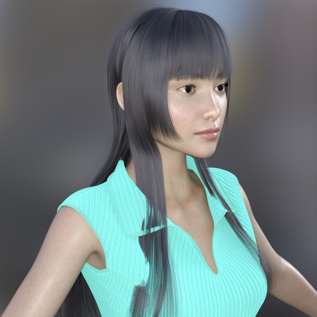 ArtStation - Shantay- Long hair tall girl//blendshape facial capture ...