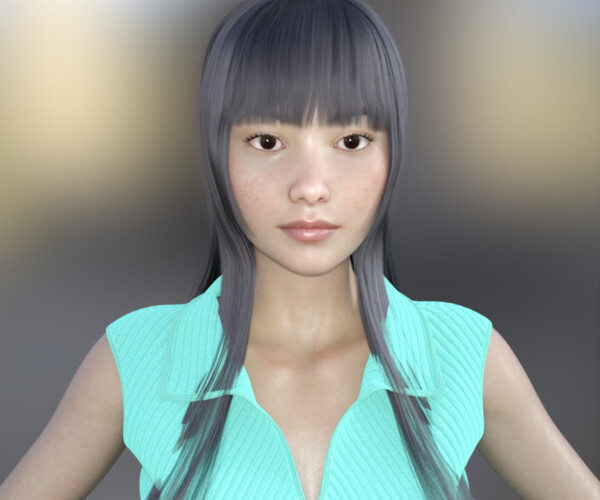 ArtStation - Shantay- Long hair tall girl//blendshape facial capture ...