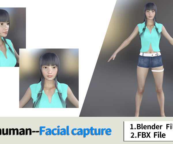 ArtStation - Shantay- Long hair tall girl//blendshape facial capture ...