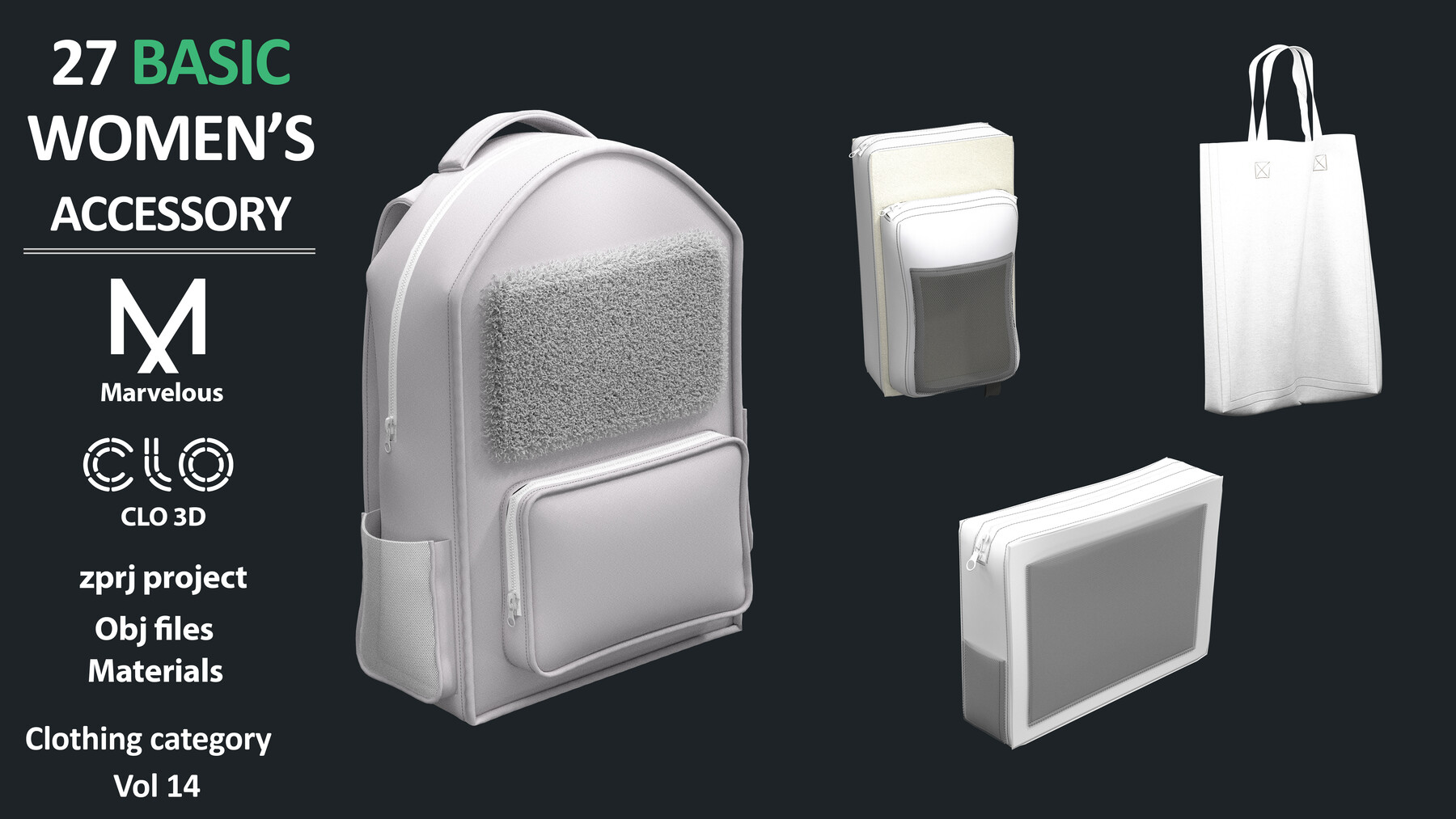 ArtStation - 27 BASIC WOMEN'S ACCESSORIES PACK: Realistic and High ...