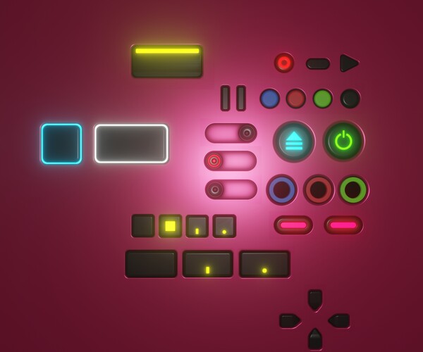 ArtStation - 25 button decals pack VOL 01 | Game Assets