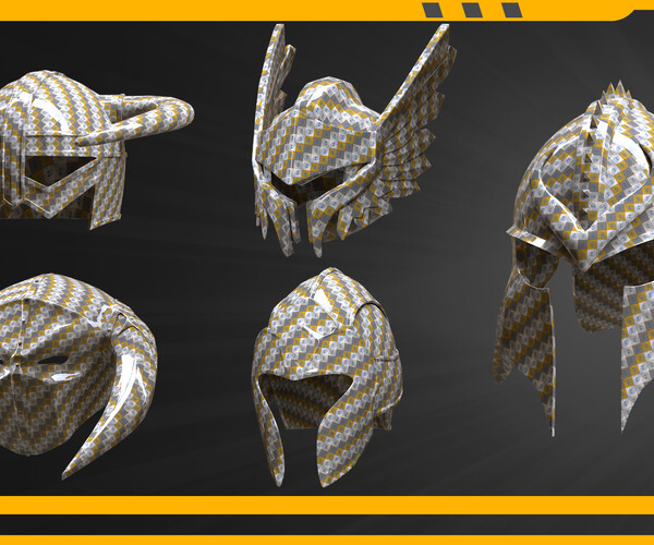 ArtStation - 25 Helmet Base Mesh vol 1 | Game Assets