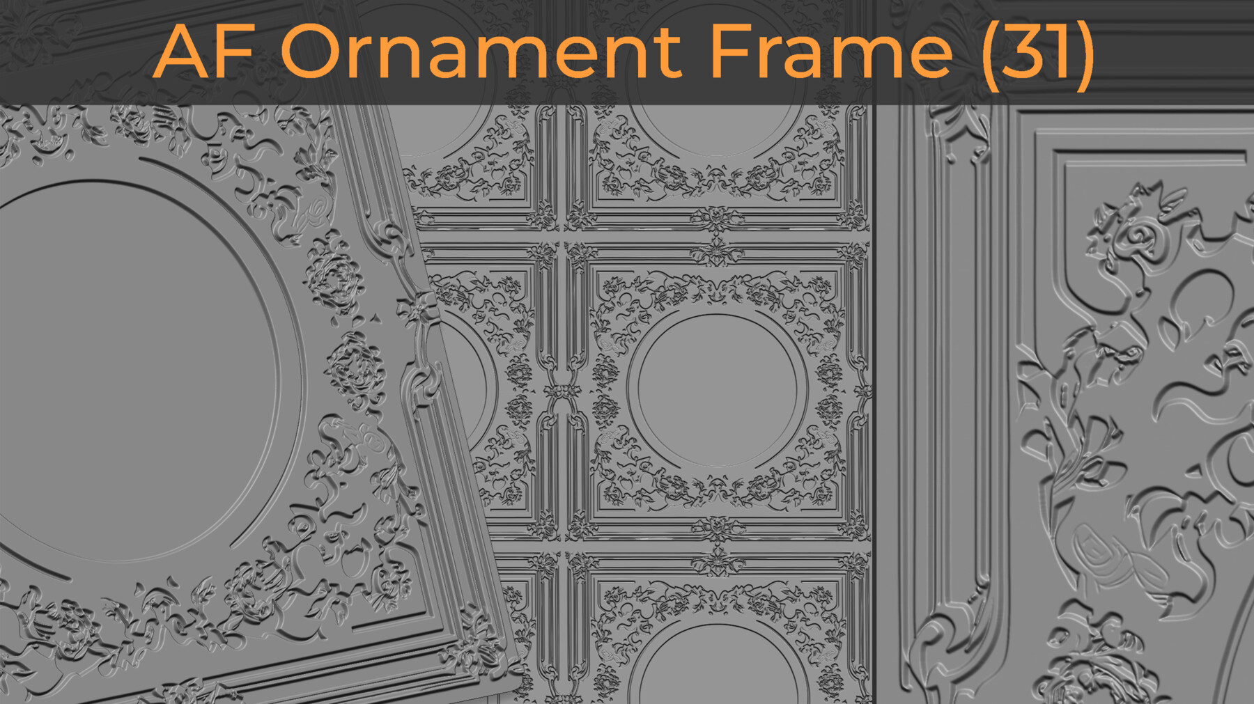 ArtStation - 44 Abstract Floral Ornament Frames Alphas | Brushes