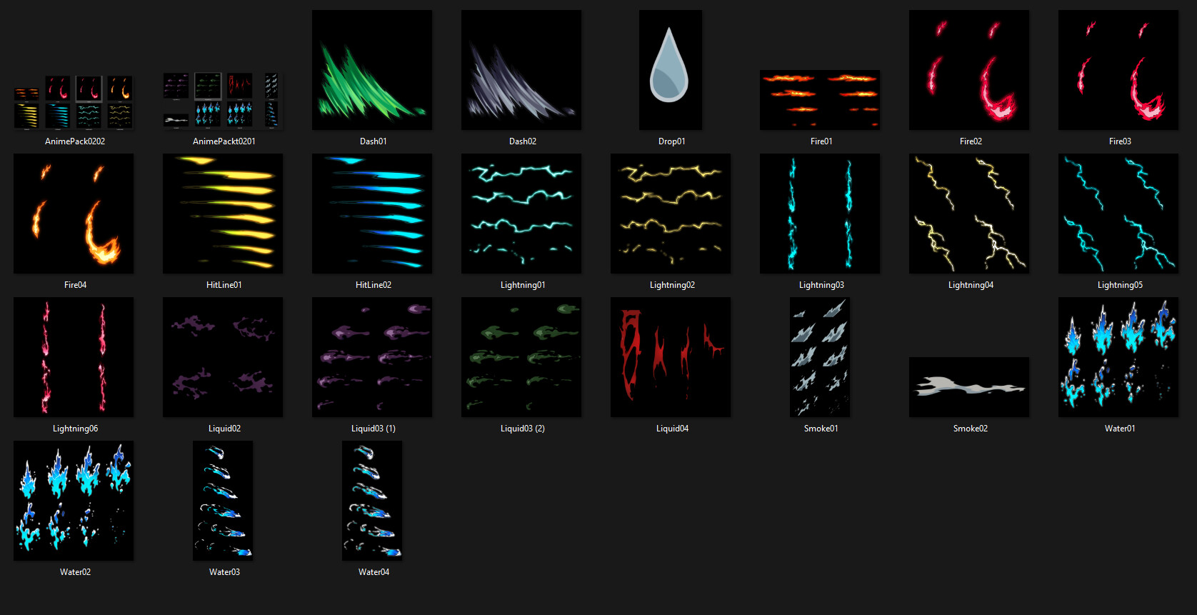 ArtStation - Anime Sprite Sheet Effects Texture Pack for 2D & 3D Games ...