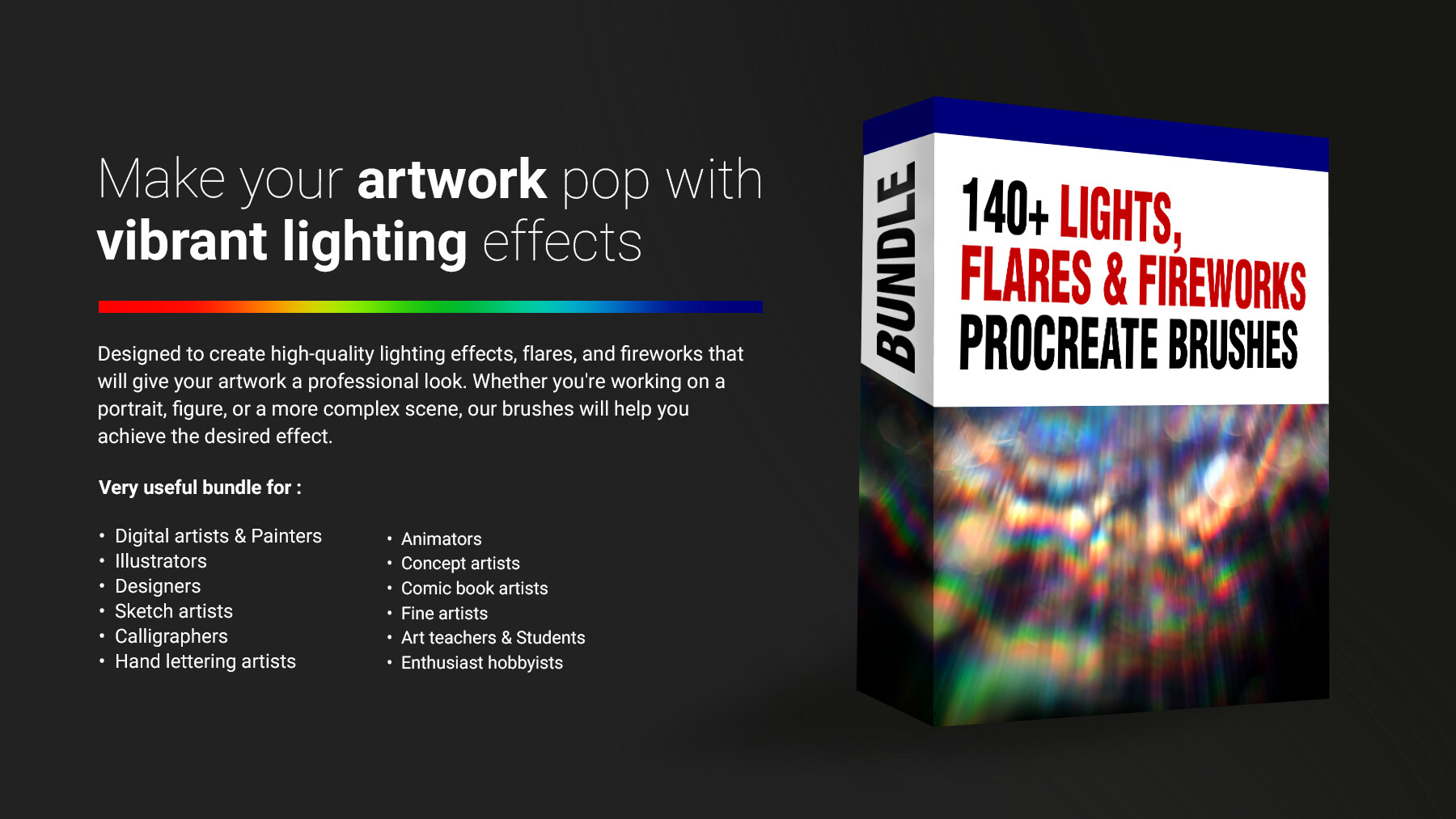 ArtStation - 140+ Lights, Flares & Fireworks Procreate Brushes | Brushes