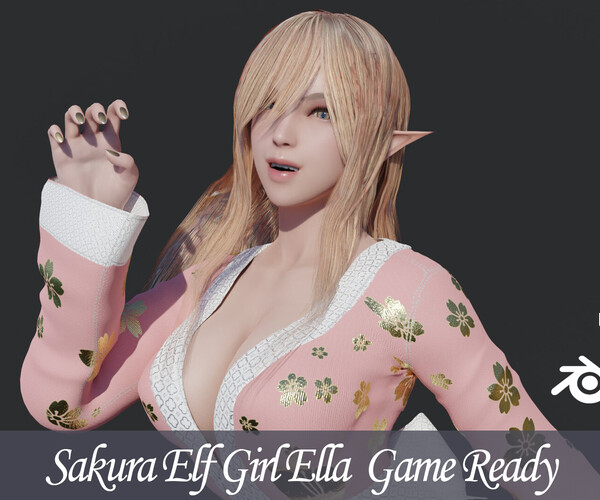 ArtStation - Sakura Elf Girl Ella - Game Ready | Game Assets