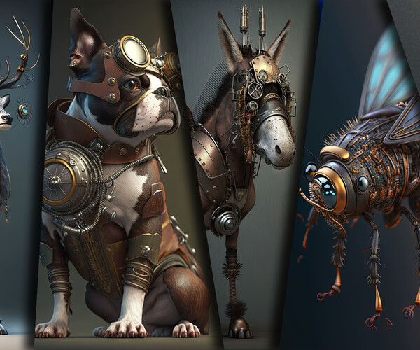 ArtStation - 102 animal steampunk (More Than 8K Resolution) | Artworks