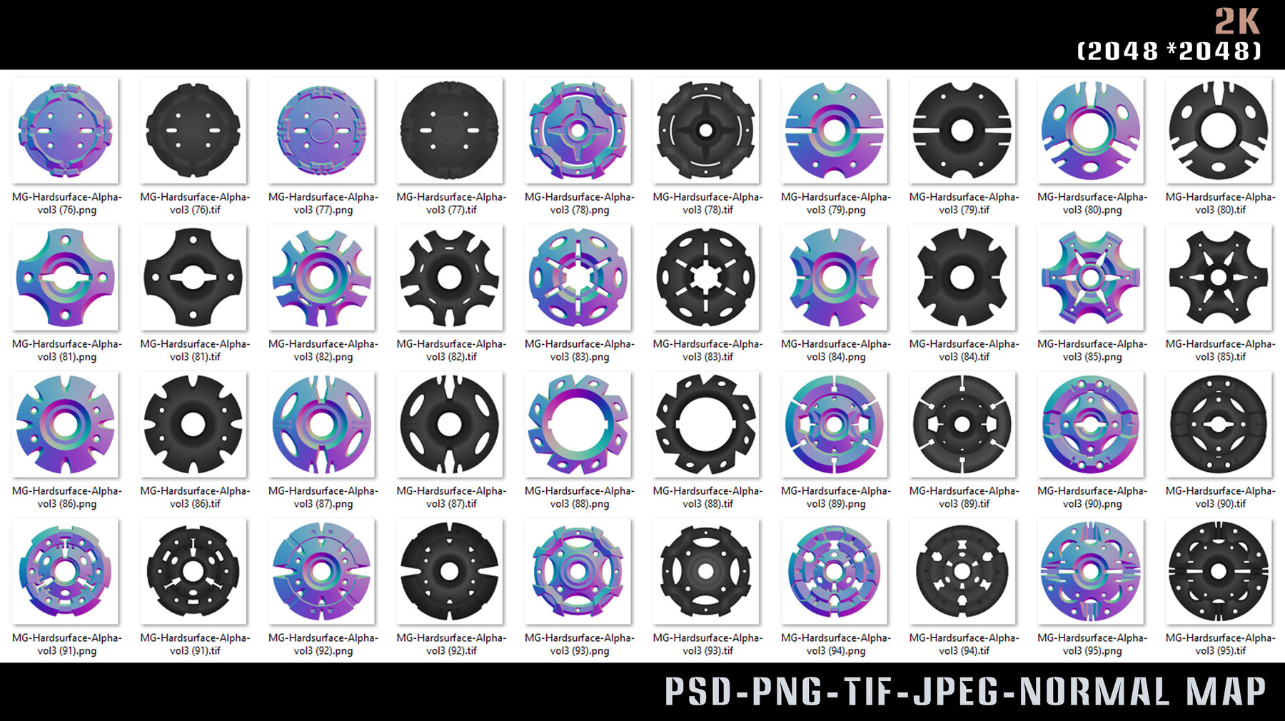 ArtStation - 570 Hardsurface Alpha & Normal map (bundle) (40%off) | Brushes