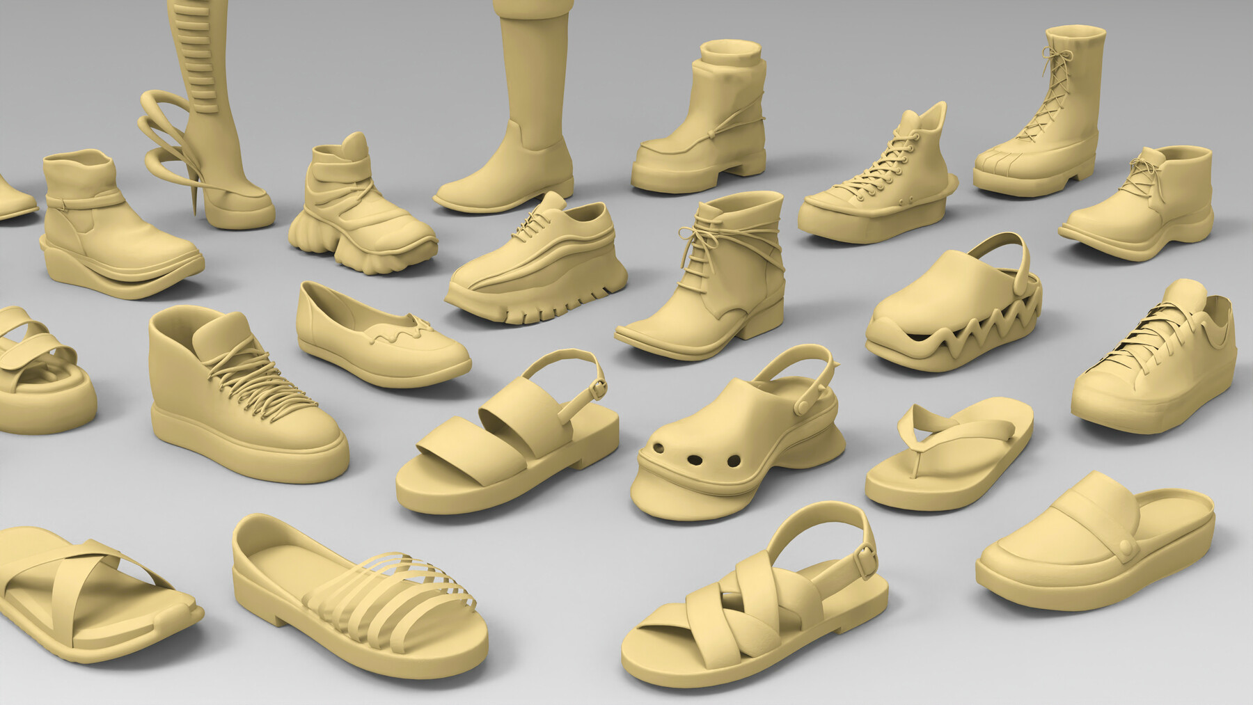 ArtStation - 25 basemesh shoes collection 3 | Resources