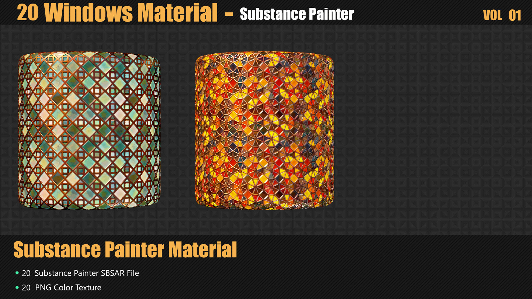 ArtStation - 20 Stylized Windows Materials In Substance Painter | Game Assets