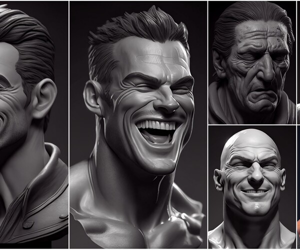 ArtStation - 200 Emotional Male Face & Head Sculpt | Artworks