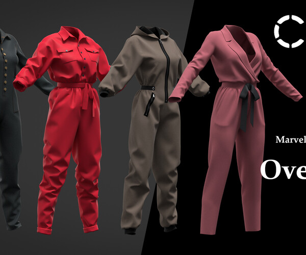 ArtStation - Overalls set / Marvelous Designer/Clo3D project file + OBJ ...