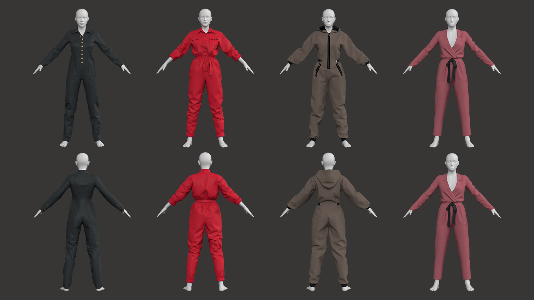ArtStation - Overalls set / Marvelous Designer/Clo3D project file + OBJ ...