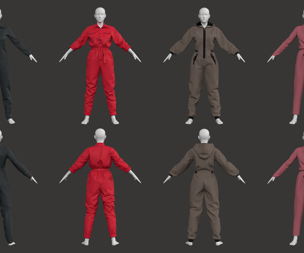 ArtStation - Overalls set / Marvelous Designer/Clo3D project file + OBJ ...