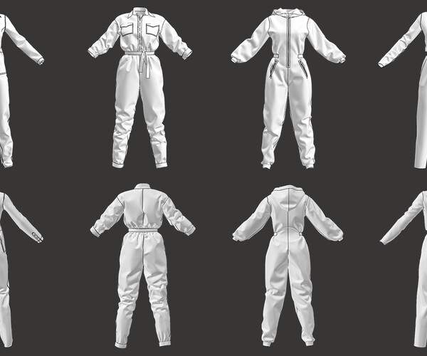 ArtStation - Overalls set / Marvelous Designer/Clo3D project file + OBJ ...
