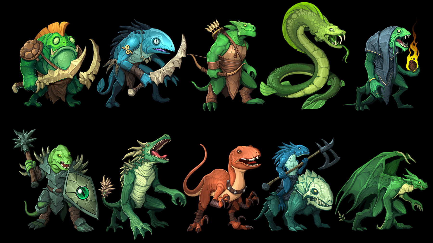 ArtStation - Lizardman Army Characters | Game Assets