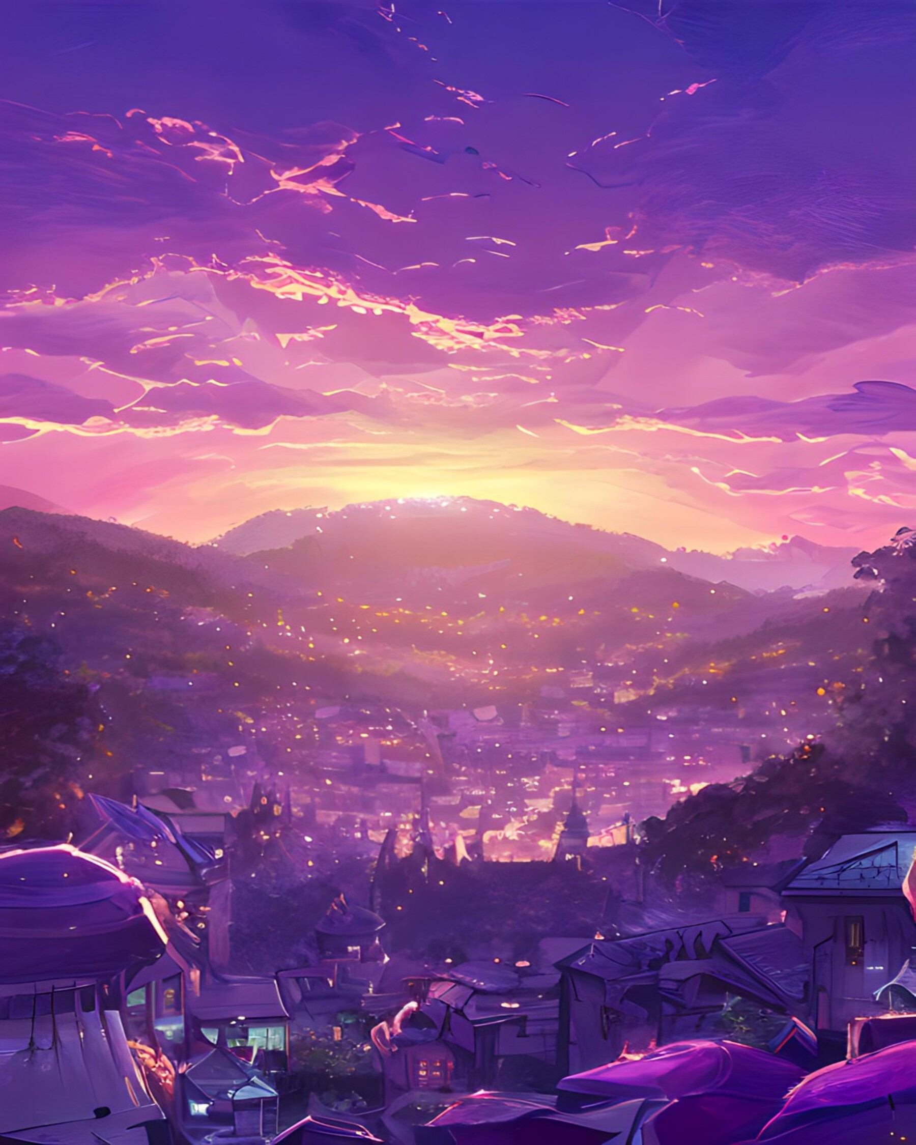 ArtStation - Lofi purple sunset | Artworks