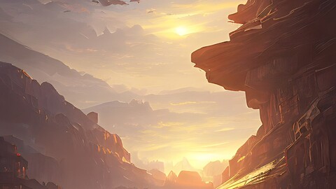 ArtStation - fantasy mountain desert | Artworks