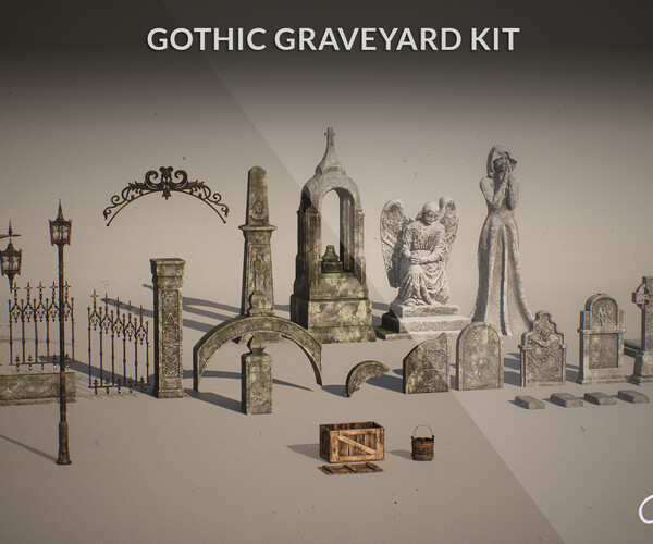 ArtStation - Gothic Graveyard Kit | Game Assets