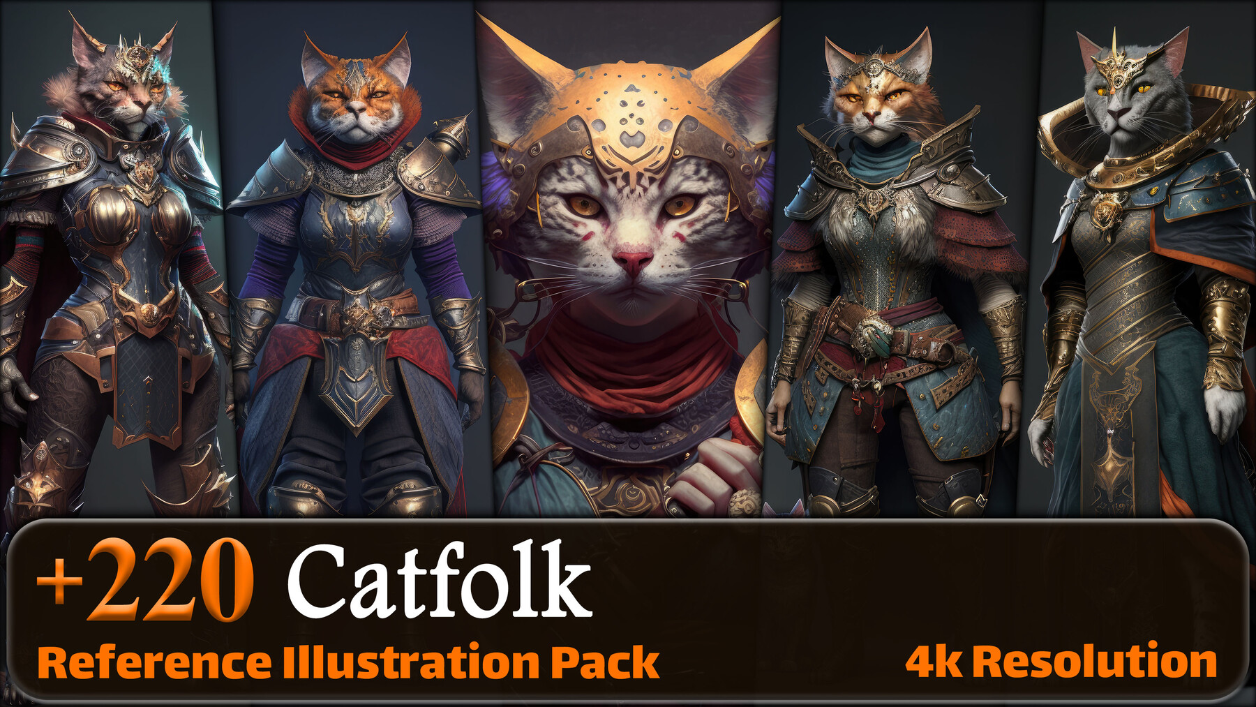 ArtStation - 220 Catfolk Reference Pack | 4K | v.8 | Artworks