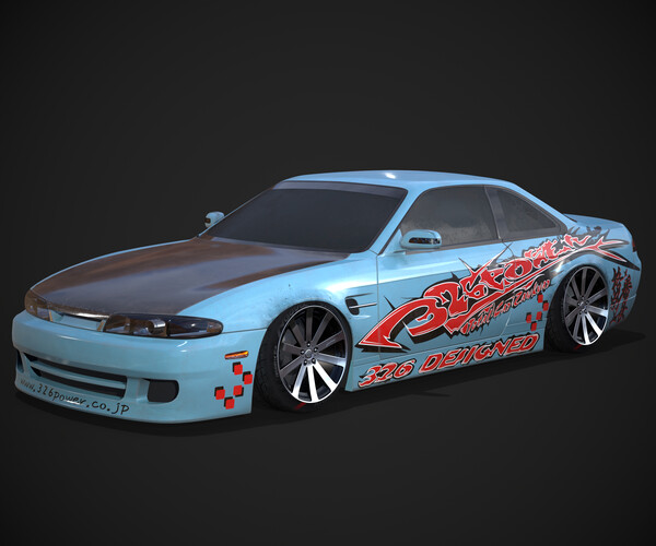 ArtStation - Nissan Silvia S14 326 Power DLux bodykit | Game Assets