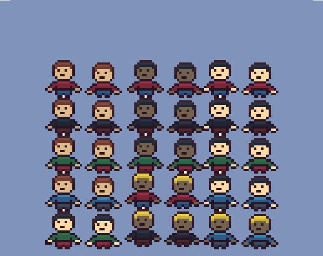 ArtStation - 16x16 Man Characters | Game Assets