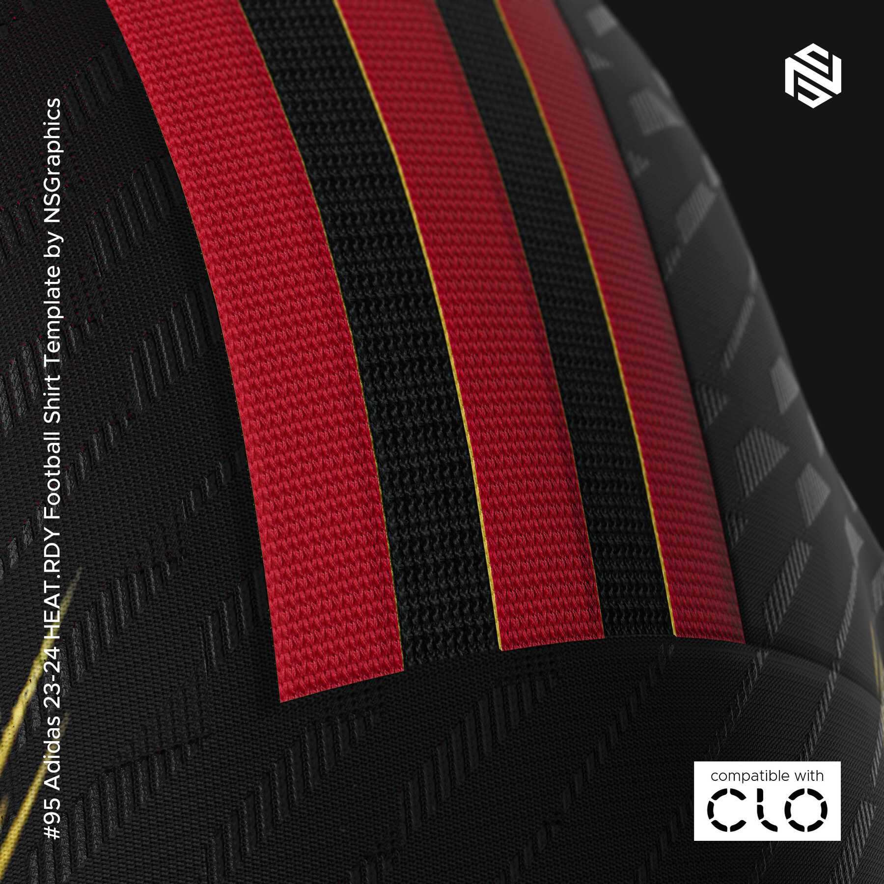 ArtStation - Adidas 23-24 HEAT.RDY Football Shirt Template for CLO 3D ...