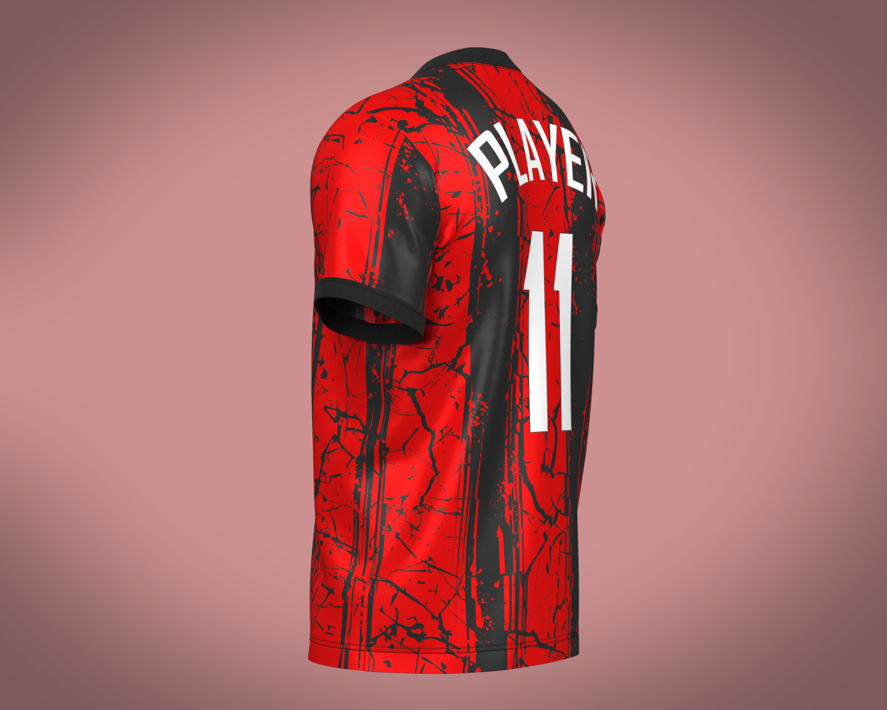 ArtStation - Soccer Football Fire Red color Jersey Player-11 | Resources