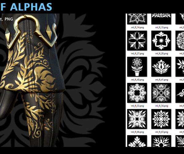 ArtStation - Pack of 400 Alphas (Indian, Floral, Classic, African) PNG ...