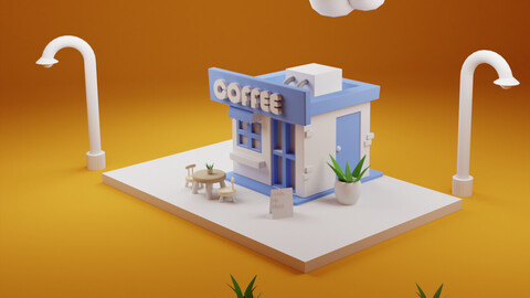 ArtStation - low poly caffe | Resources