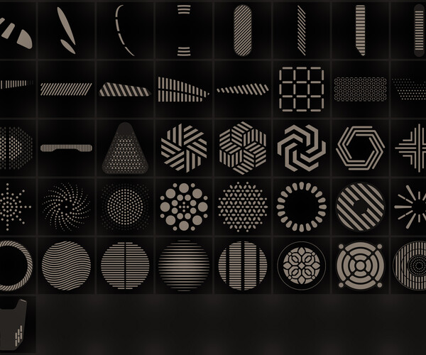 ArtStation - 135 Hard Surface Vent & Grilles Pattern -VOL 01 | Brushes