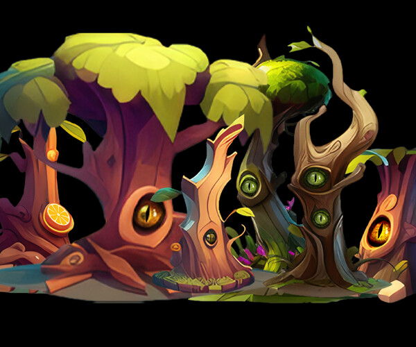 ArtStation - Stylized Tree pack | Game Assets