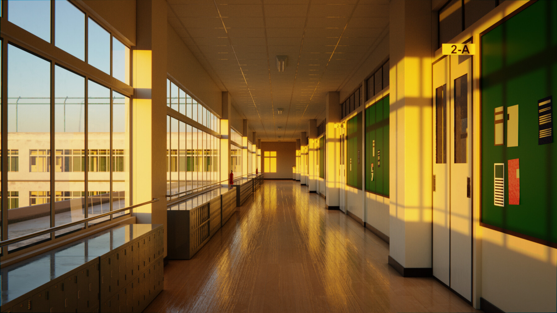 ArtStation - Japanese School Hallway 3d Scene | Resources