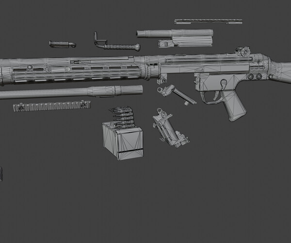 ArtStation - HK 23e Light Machine Gun | Game Assets